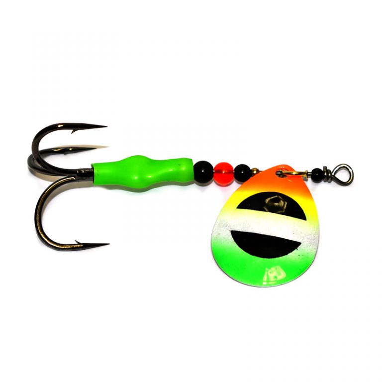 GDF Green Tip Rainbow Brass #4 Hex Colorado Spinners - Good Day Fishing